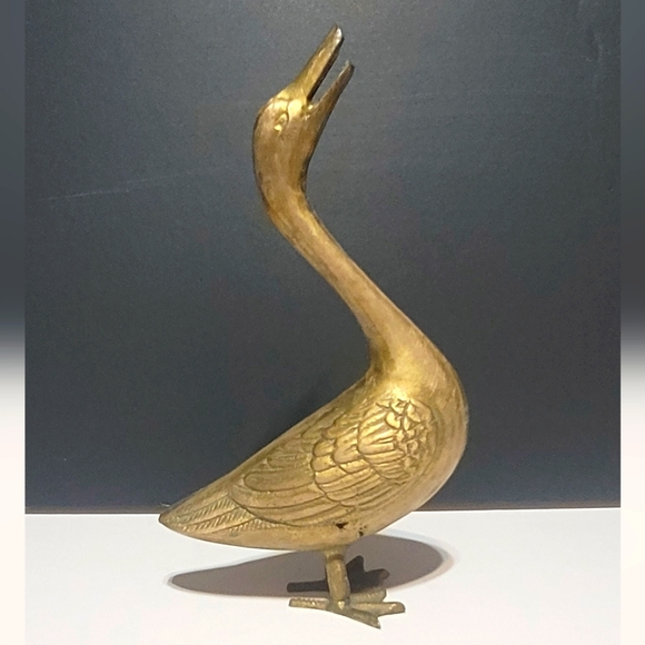 Vintage | Accents | Vintage Large 9 Tall Brass Goose Duck Brass Animals ...